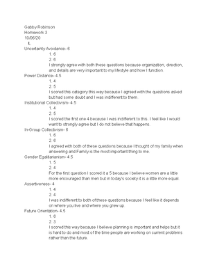 Org. Leadership HW 1 - Homework assignment 1. Questions and answers. - Homework 1: The one word ...