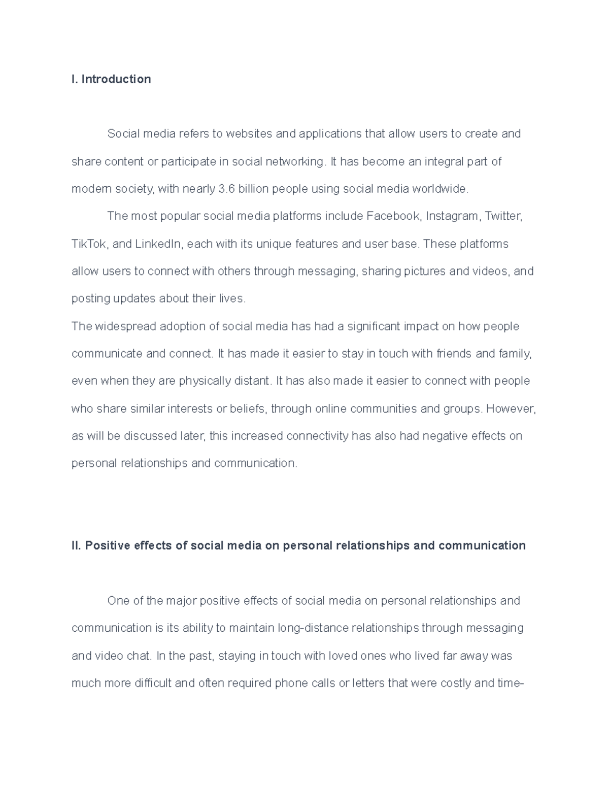 The effects of social media on personal relationships and communication ...