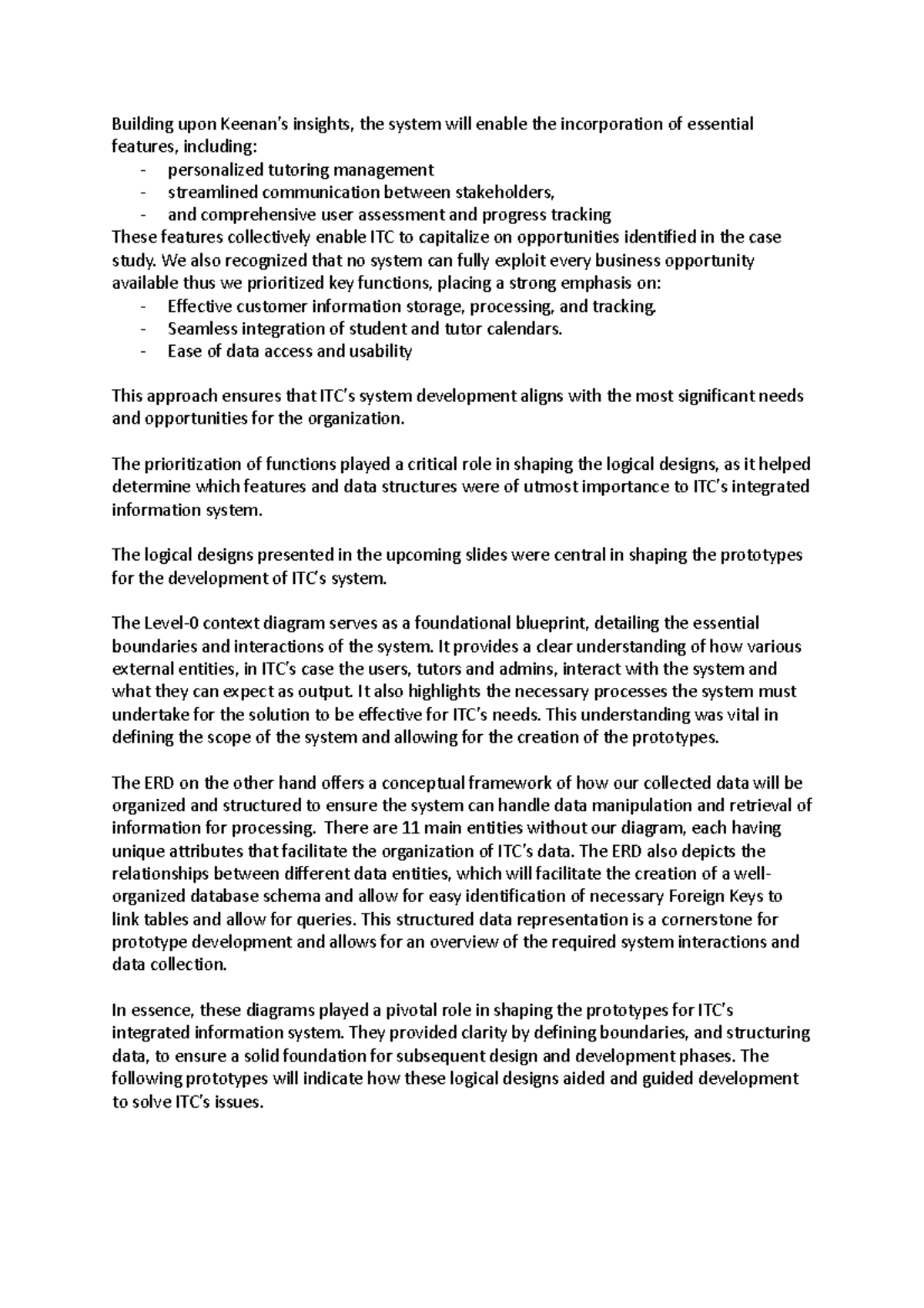 INFO Script - Building upon Keenan's insights, the system will enable ...