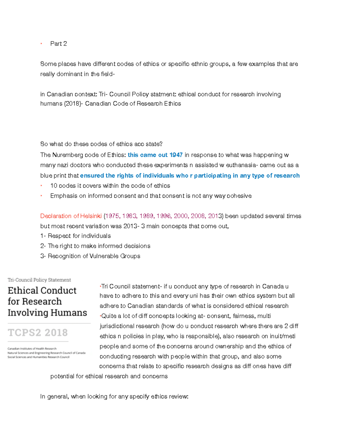 Ethical conduct part 3 - Part 2 Some places have different codes of ...