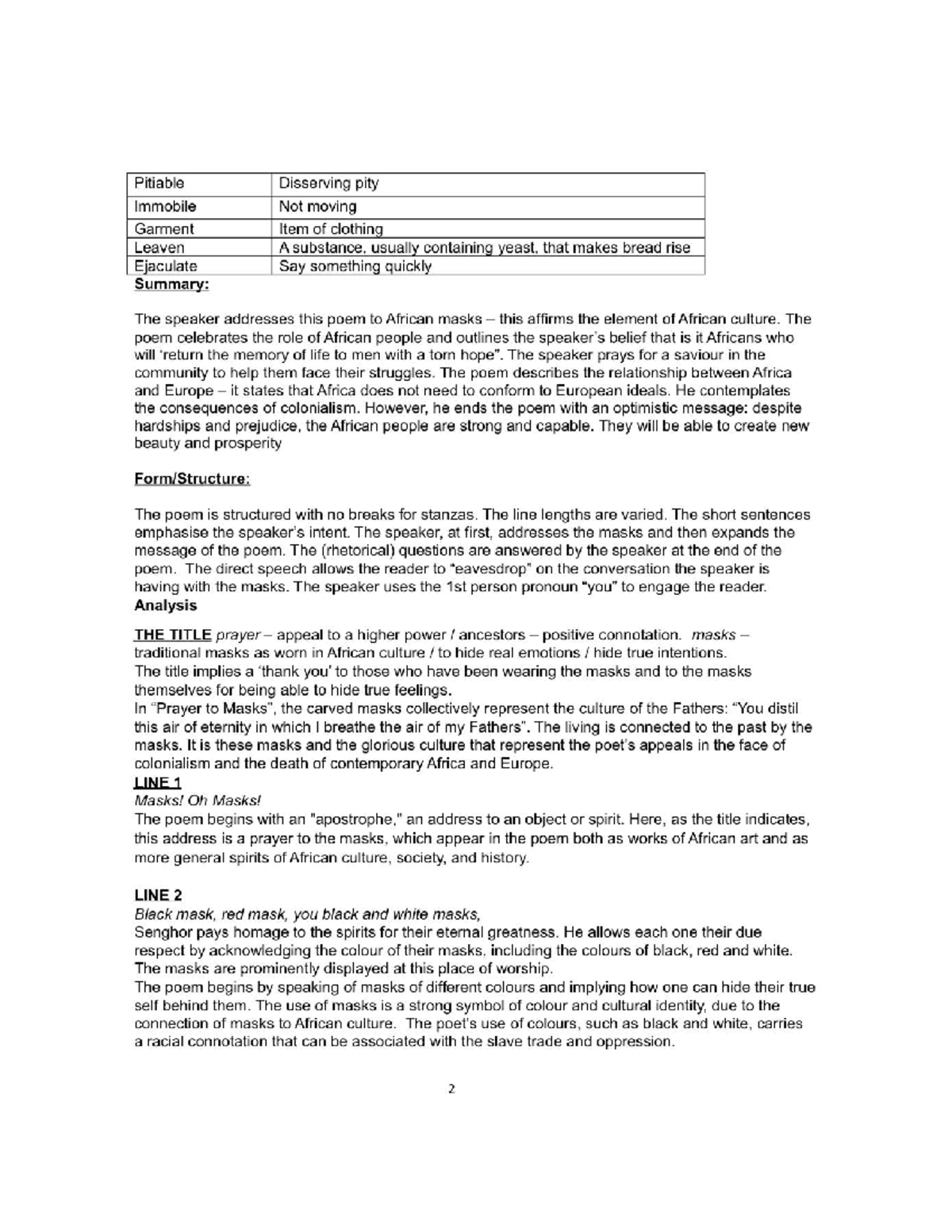 Prayer to masks - Pitiable Disserving pity Immobile Not moving Garment ...