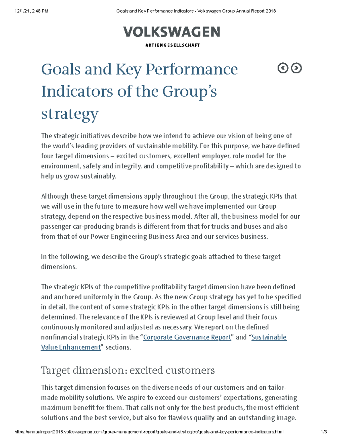 Goals and Key Performance Indicators - Volkswagen Group Annual Report ...