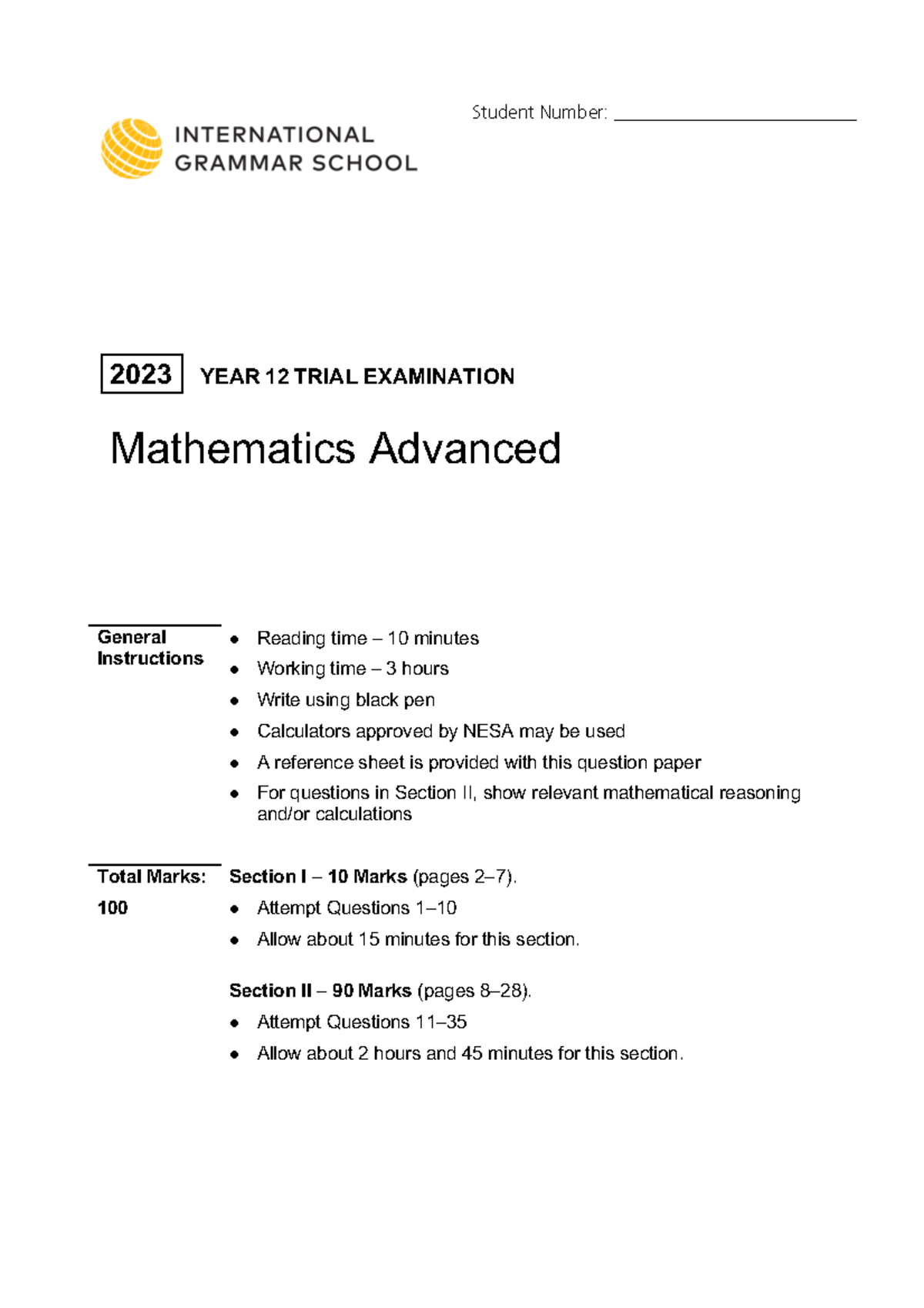 2023 ADV Trial exam with solutions attached - 2023 YEAR 12 TRIAL ...
