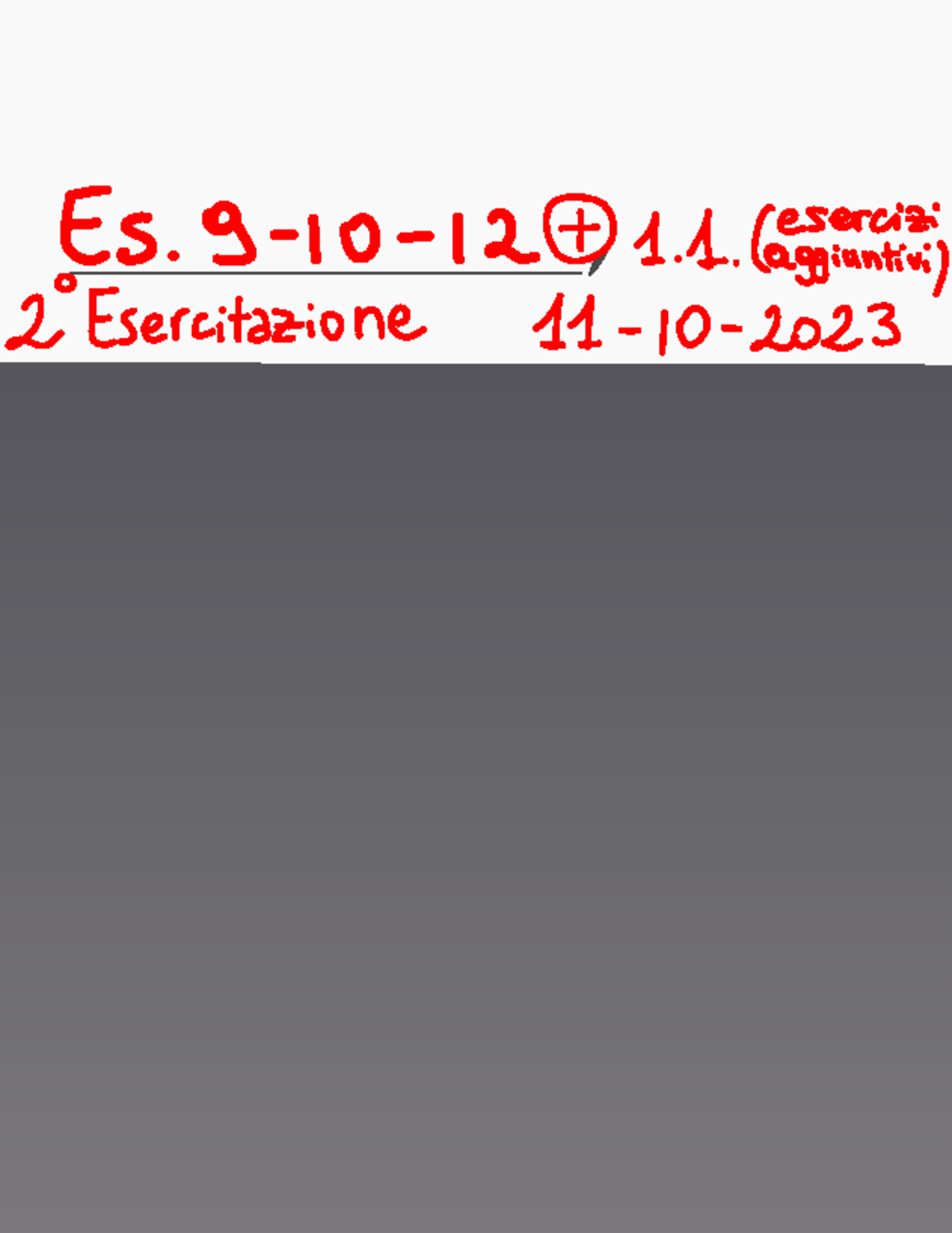 2 Lezione Es Micro - Es . 9-10-12+01 ( eserciz . . aggiuntivi ) £ Esercitazione 11-10- Es . 9 ...