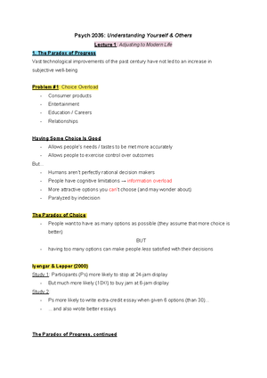 Psych - Notes - Psych – Notes – Understanding Yourself and Others ...
