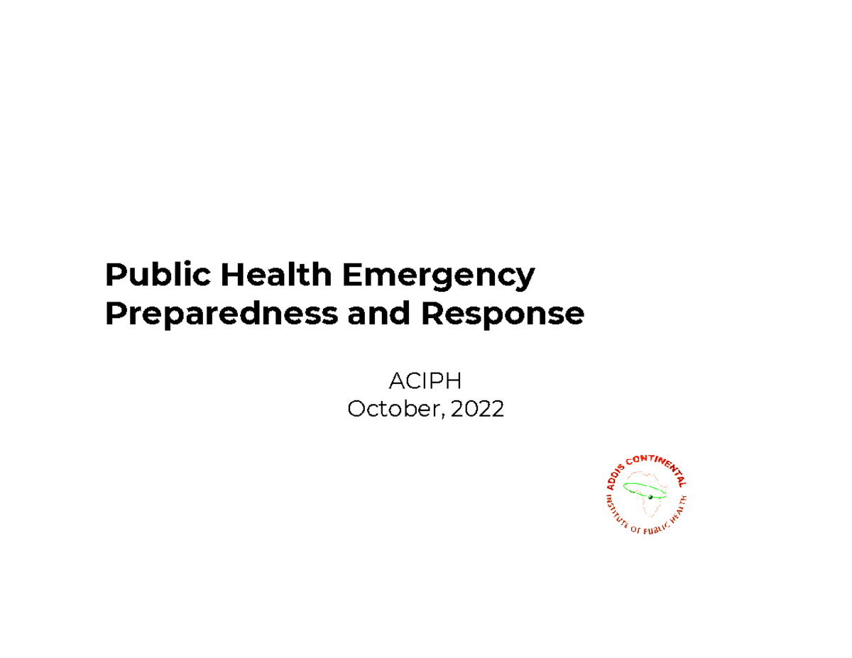9. Public Health Emergency prepardness Oct 2022 - Public Health ...