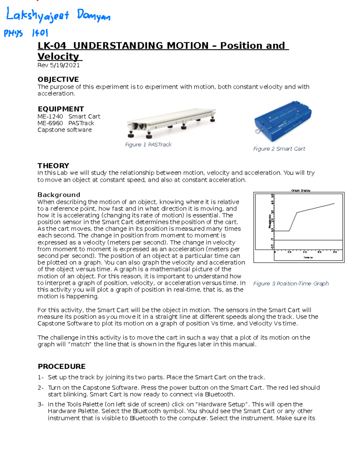 LK-04 Understanding Motion-Smart Cart - LK-04 UNDERSTANDING MOTION – Position and Velocity Rev 5 ...