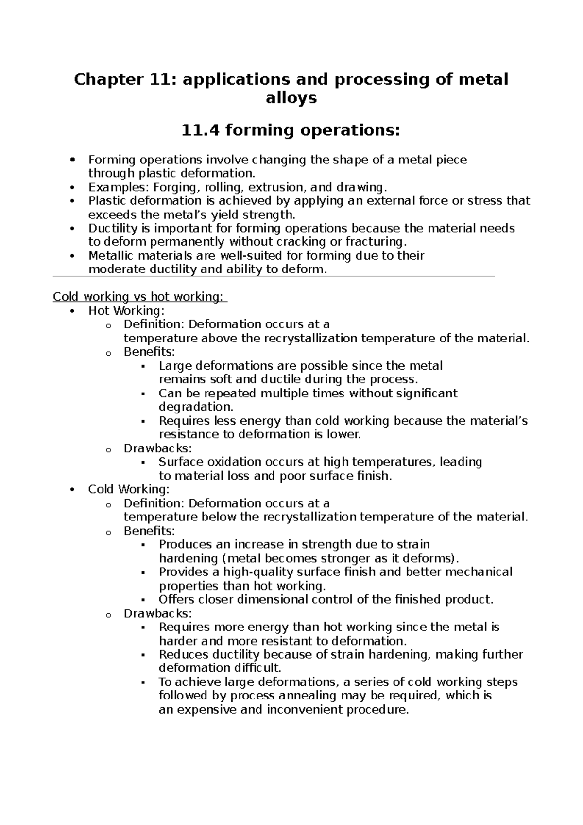 Material science chapter 11 - Chapter 11: applications and processing ...