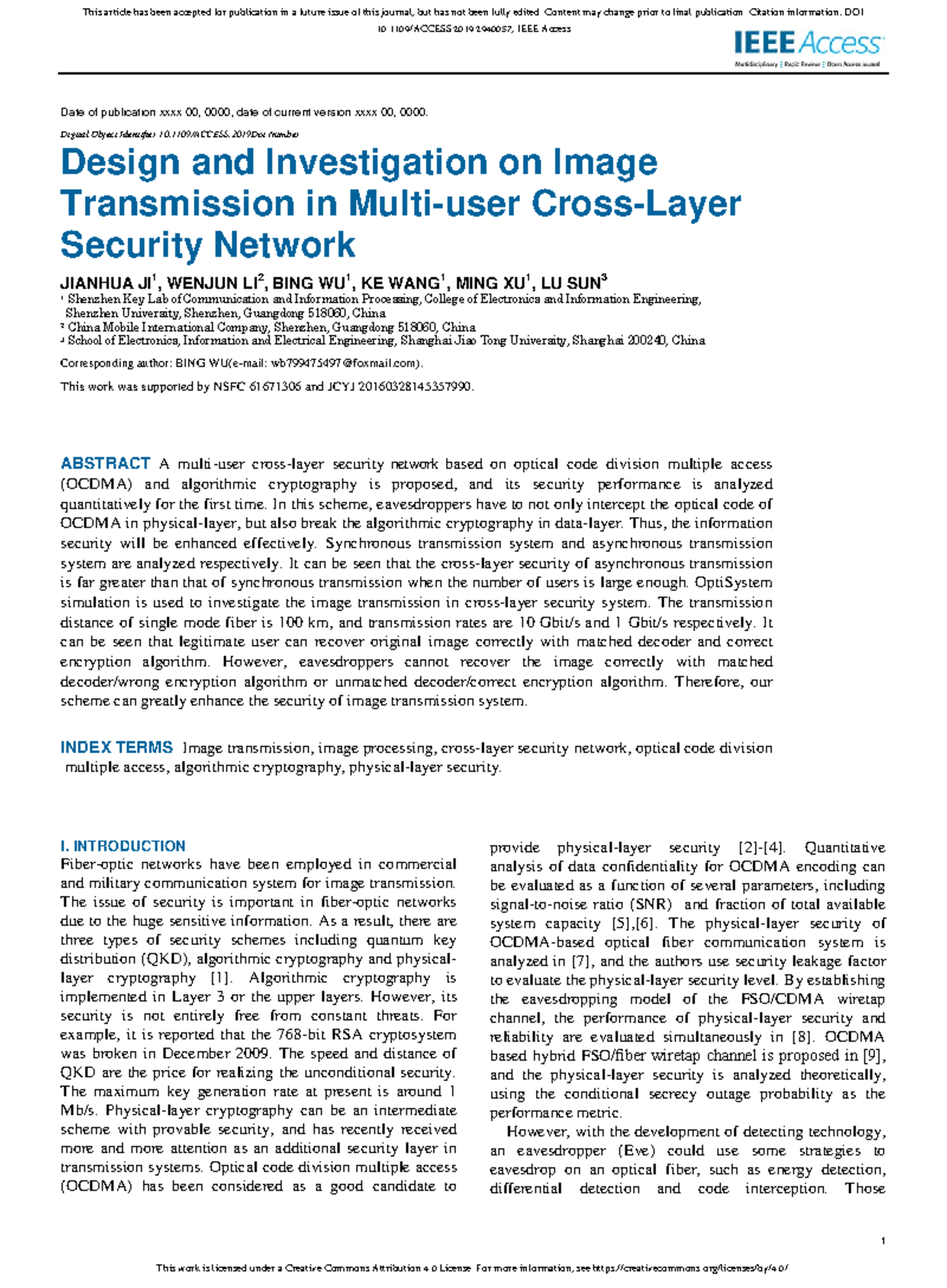 Design And Investigation On Image Transmission In Multi User Cross