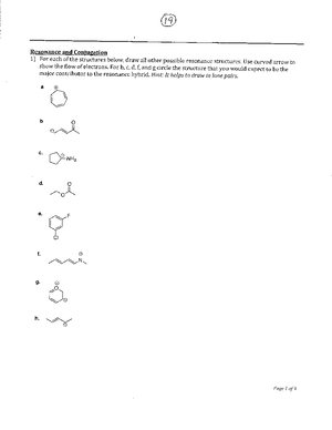 Aromaticity Exercise- and problem set - CHE332D Spring 2019 Determining ...