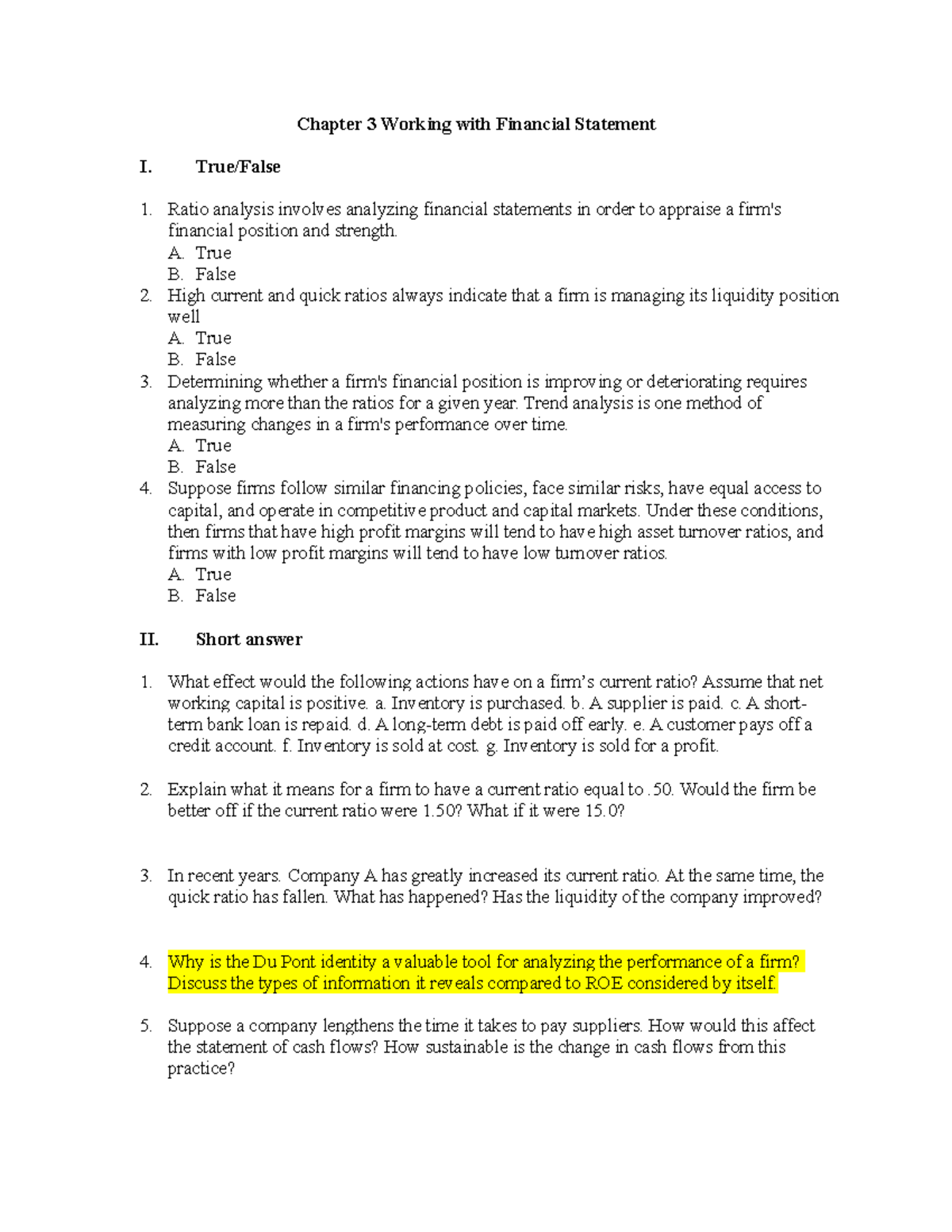 Chapter 3 Working with Financial Statement Student Version - Chapter 3 ...