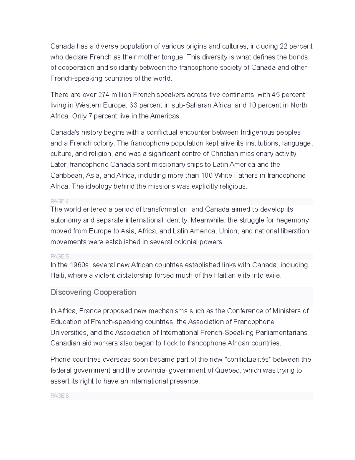 Lecture 12 notes - Canada has a diverse population of various origins ...