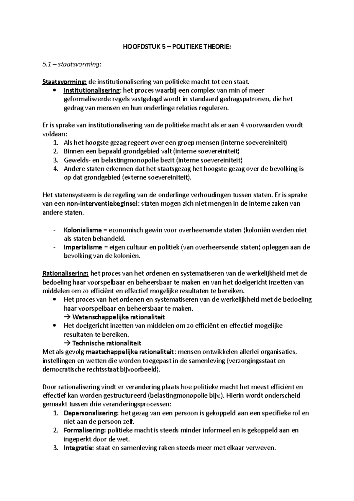 Samenvatting H5 H6 En H10 Hoofdstuk 5 Politieke Theorie 5