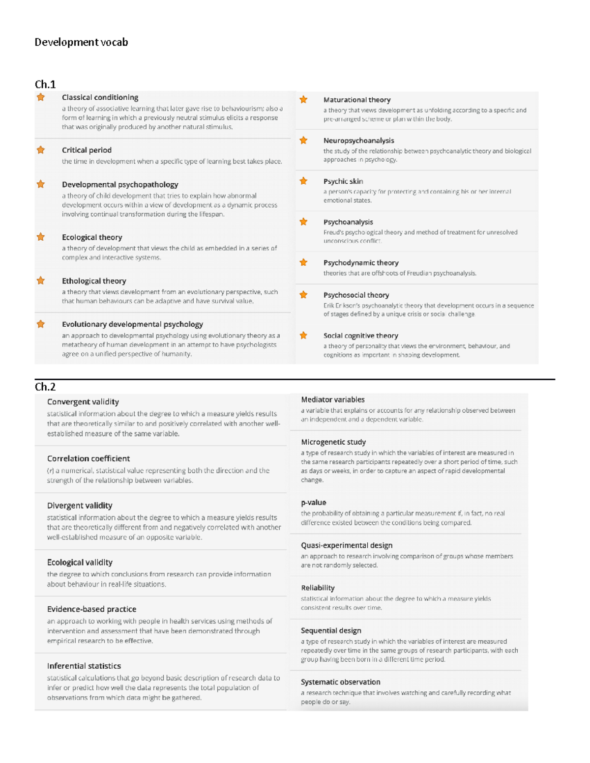 Development vocab - PSYC 2320 - Ch. Ch. ch. - Studocu