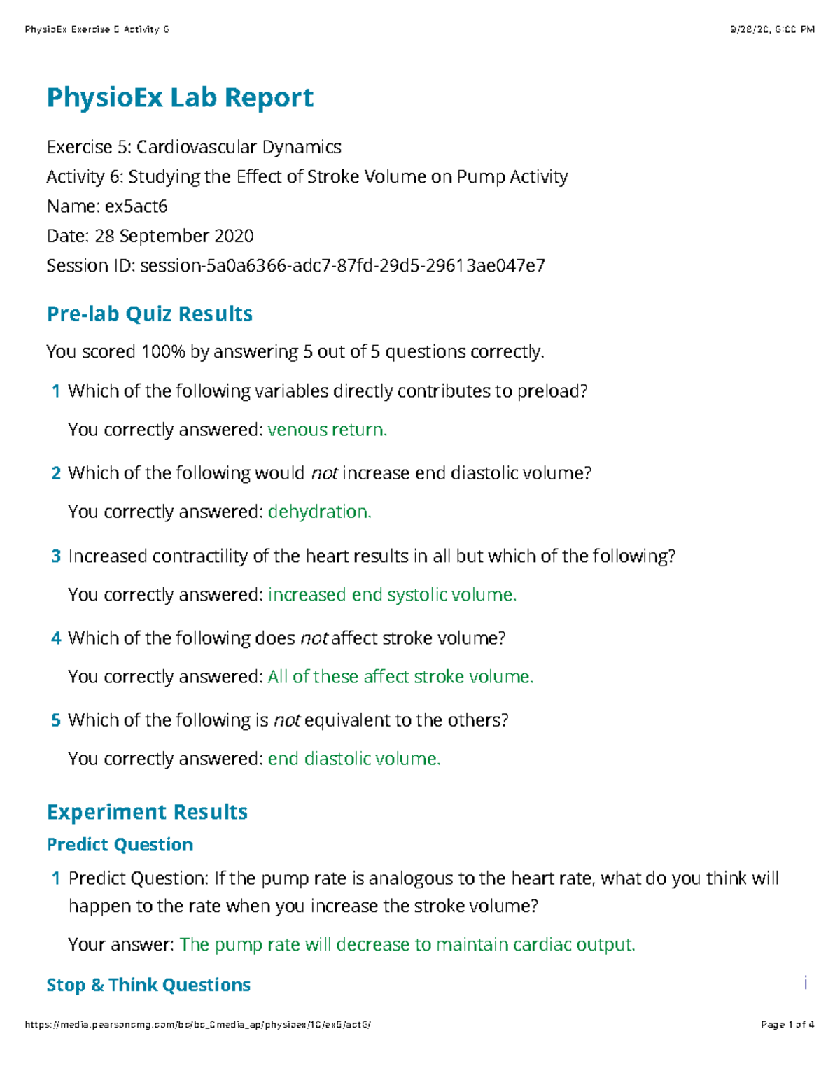 Physio Ex Exercise 5 Activity 6 - PhysioEx Lab Report Exercise 5 ...