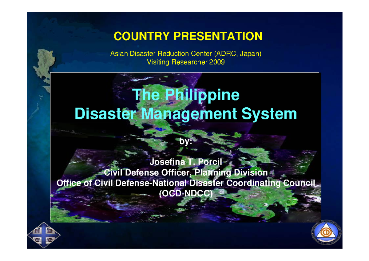 Josefina 2009 cr - Philippine Risk REduction management - The ...