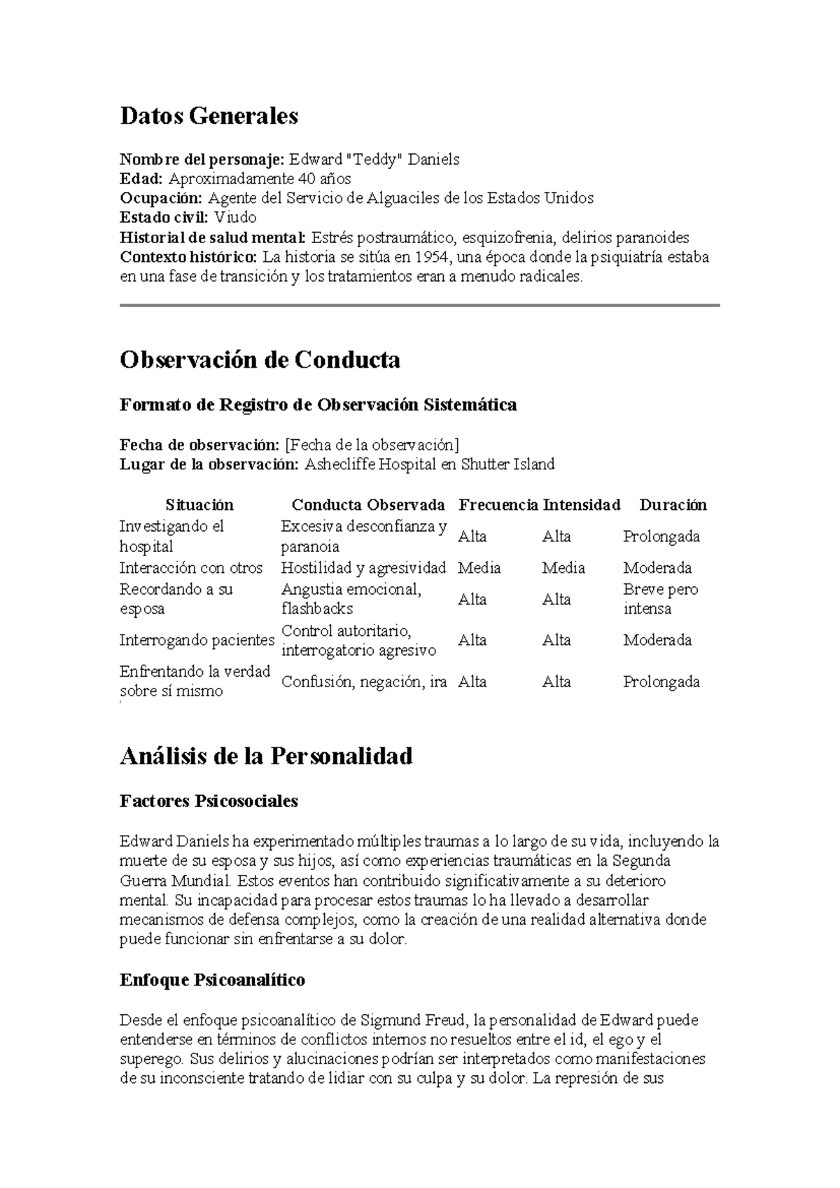 Islasiniestra - analisis de personalidad del personaje principal del ...