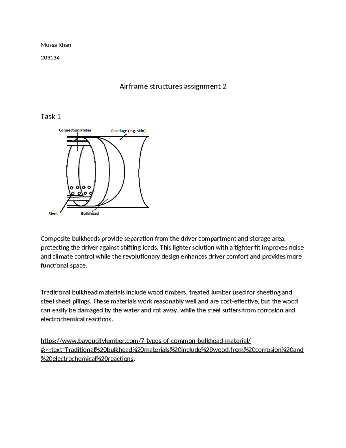 Airframe structures 2 - Mussa Khan 203134 Airframe structures assignment 2 Task 1 Composite ...