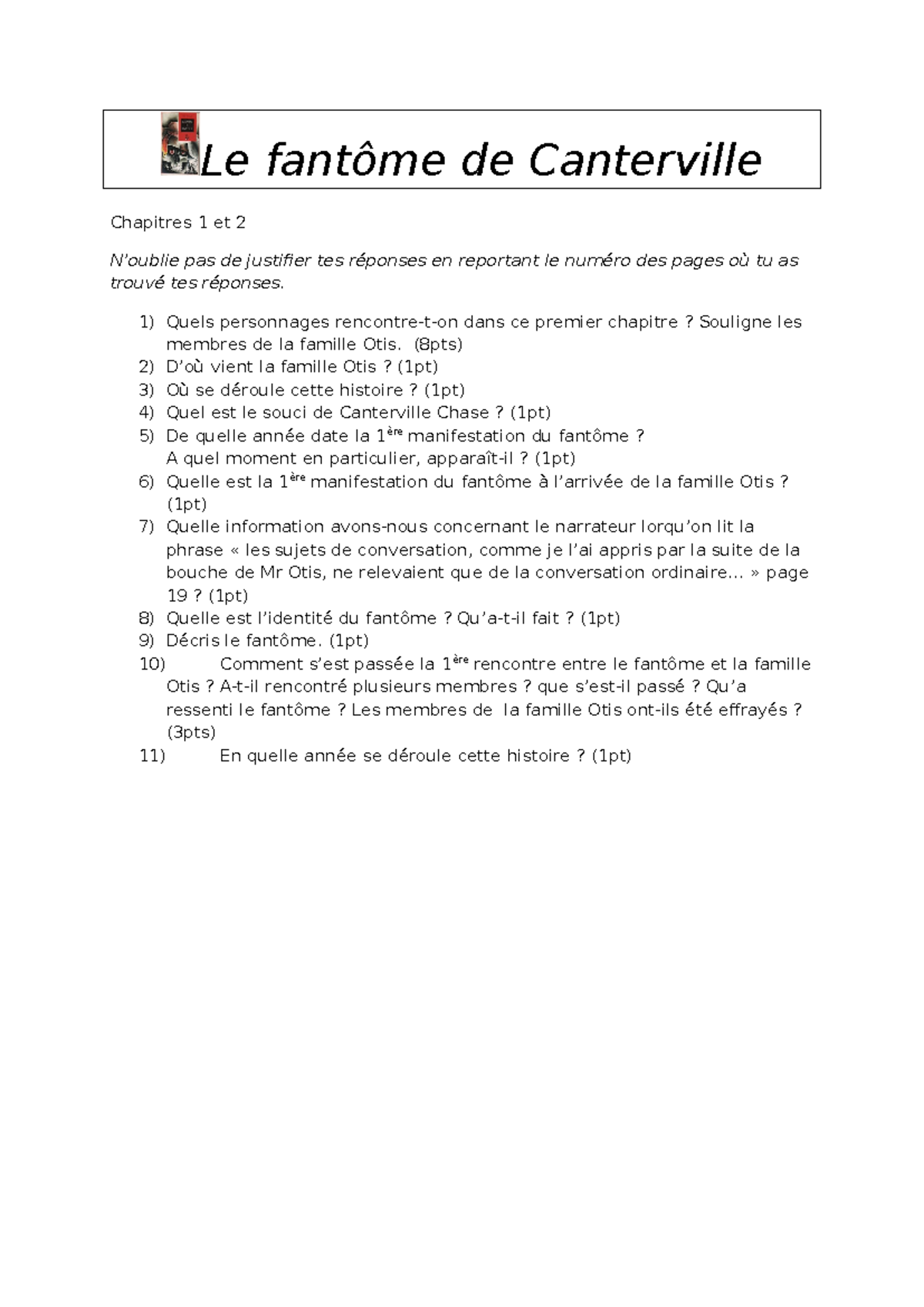 Le fantome de Canterville Chap1 2 - Le fantôme de Canterville Chapitres ...