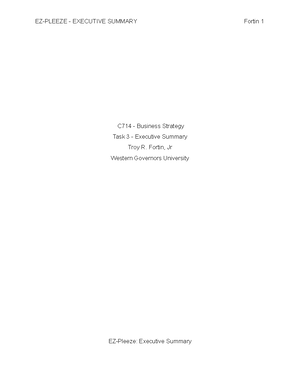 C714 - Task 1 - Business Strategy - C714 - Business Strategy Task 1 ...
