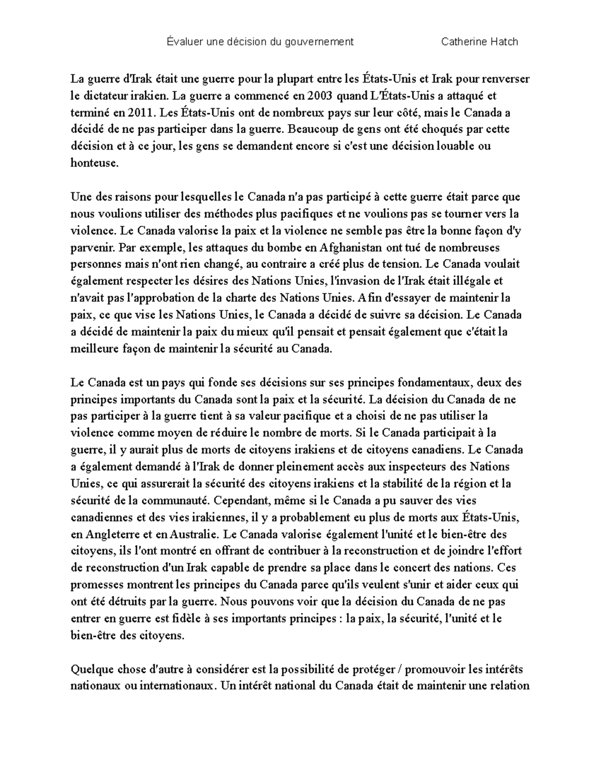 Évaluer une décision du gouvernement - Évaluer une décision du ...