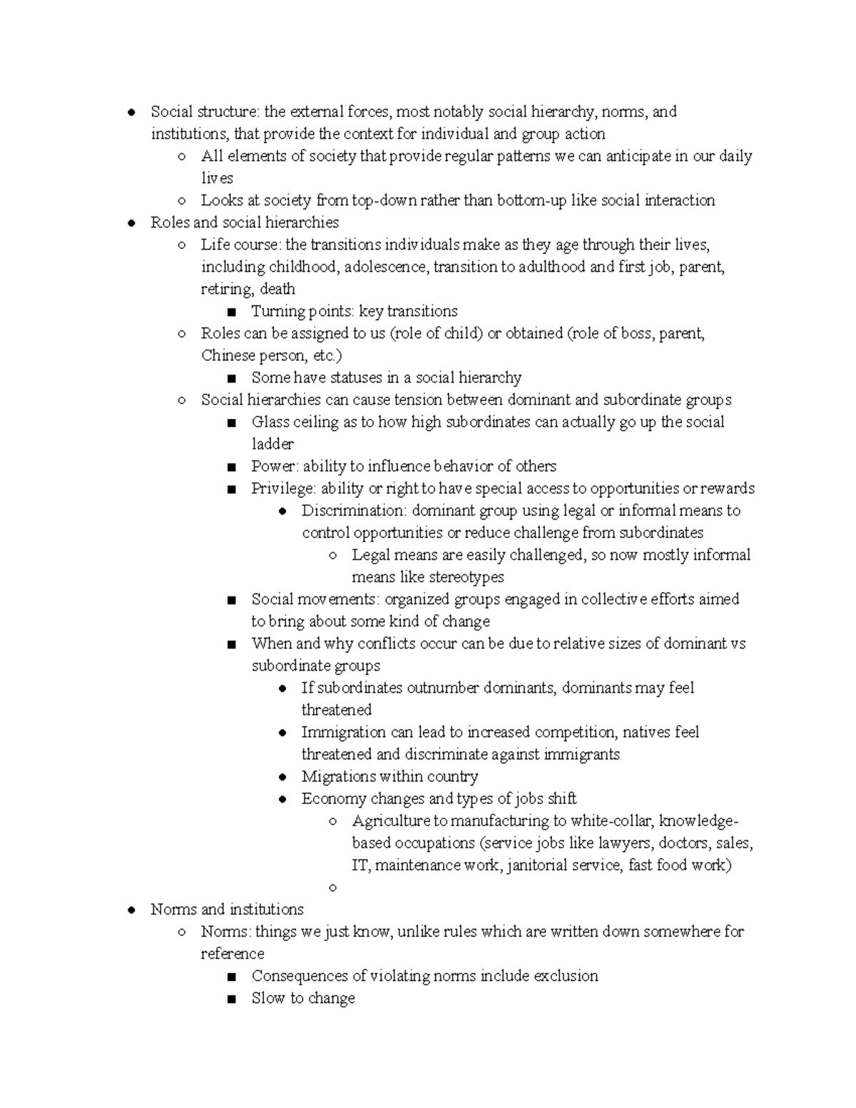 Ch 5 - Summaries of chapters from the online textbook "The Sociology ...