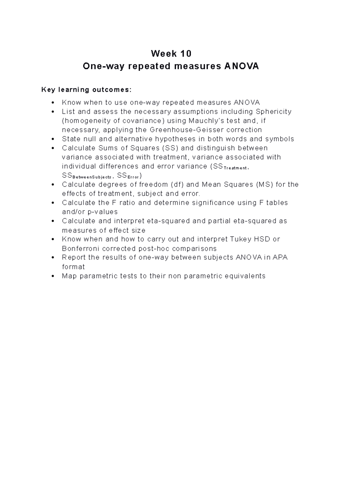 Week 10 workbook - PSYC250 - UOW - Studocu