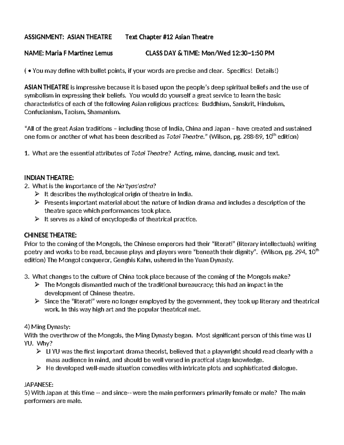 Asian+Theatre+unit+2.2 - ASSIGNMENT: ASIAN THEATRE Text Chapter #12 ...