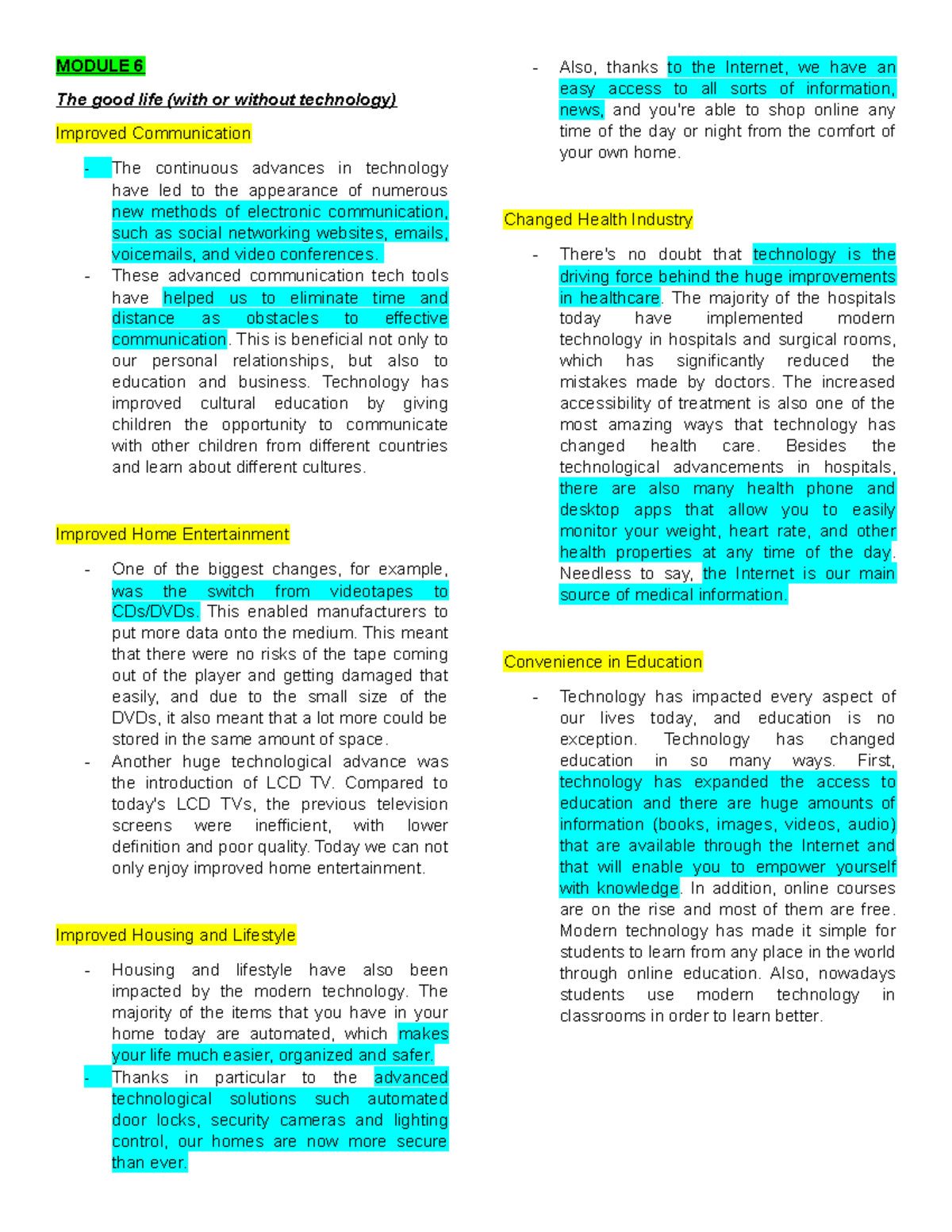 STS- Reviewer- Finals - MODULE 6 The good life (with or without ...