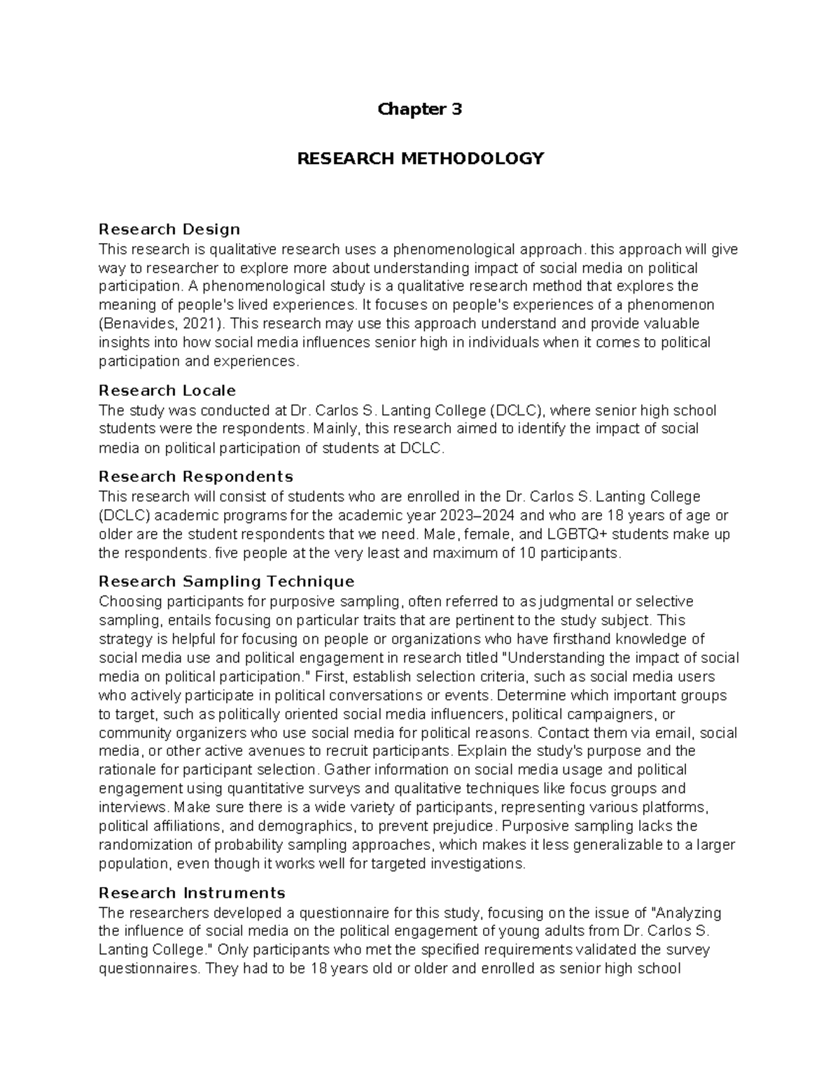 Chapter 3 Research Methodology - Chapter 3 RESEARCH METHODOLOGY ...