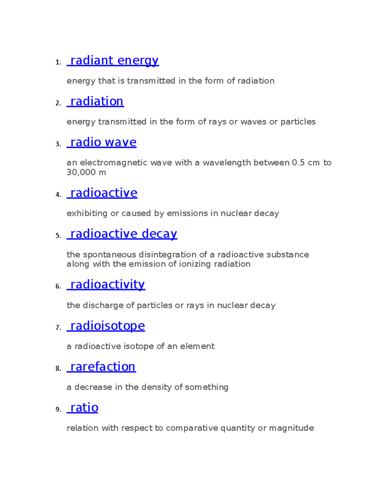 Phy 23 - physics notes, very helpful! - 1. radiant energy energy that ...
