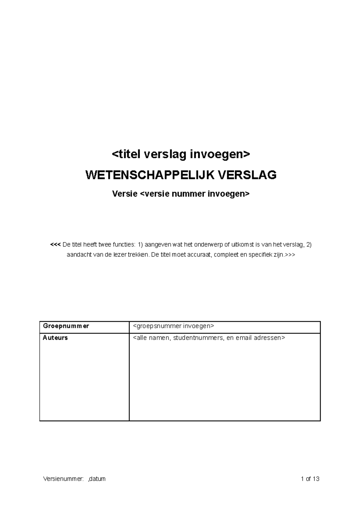 Template wetenschappelijk verslag Measuring Dietary Intake - - Studeersnel