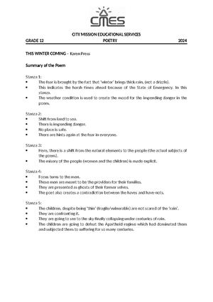 Grade 10 Poetry Guide - ENGLISH FIRST ADDITIONAL LANGUAGE (FAL) GRADE ...