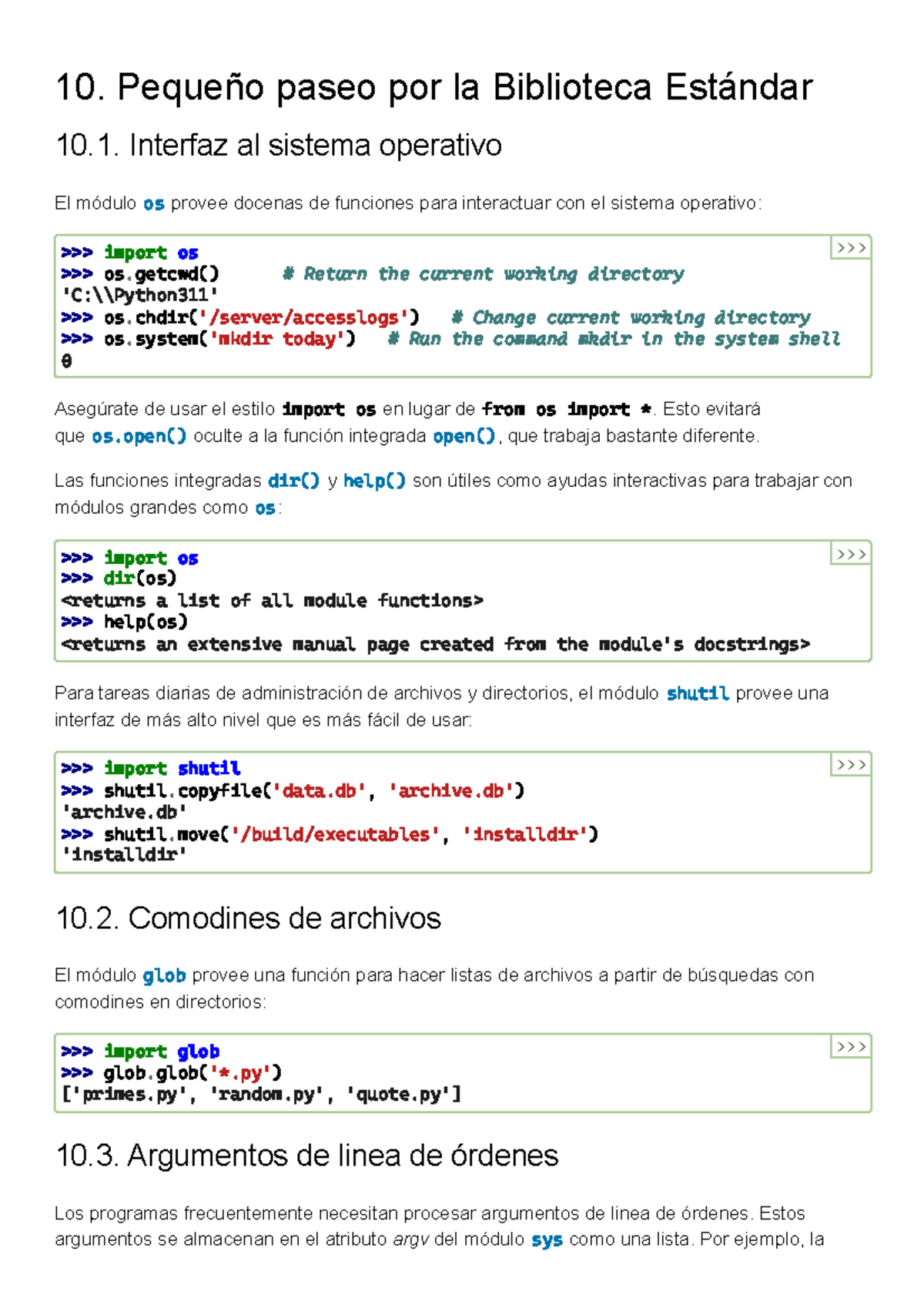 10. Pequeño paseo por la Biblioteca Estándar — documentación de Python ...