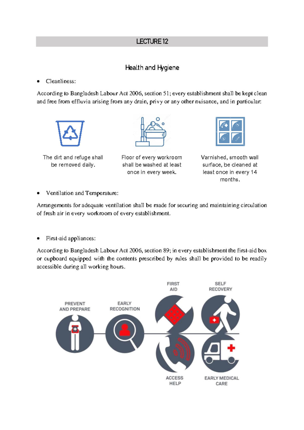 LEB Assignment 3 - LECTURE 12 Health and Hygiene • Cleanliness ...