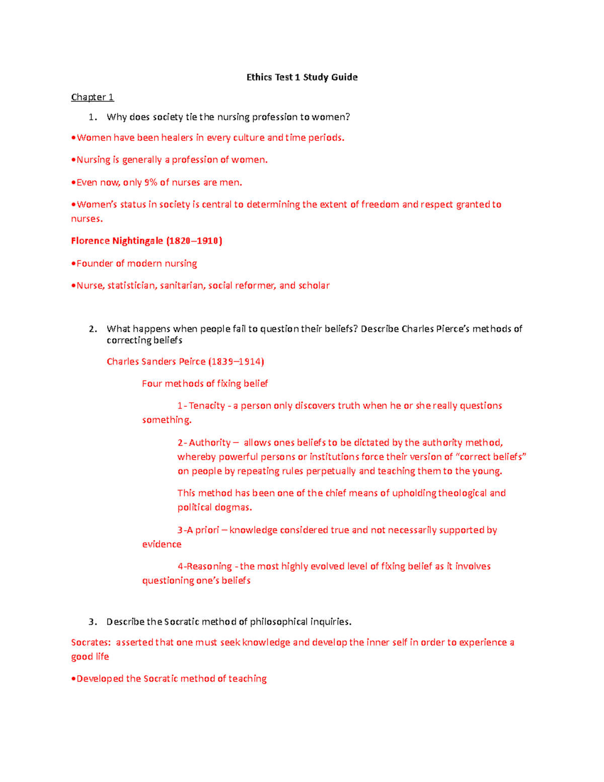 Ethics Test 1 Study Guide - Ethics Test 1 Study Guide Chapter 1 Why ...