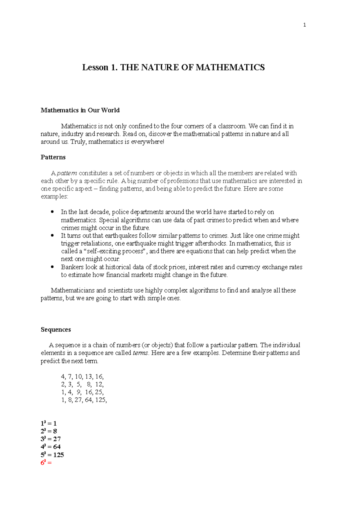 Math-MOWD-Notes - Notes contain various lessons of MATH - Lesson 1. THE ...