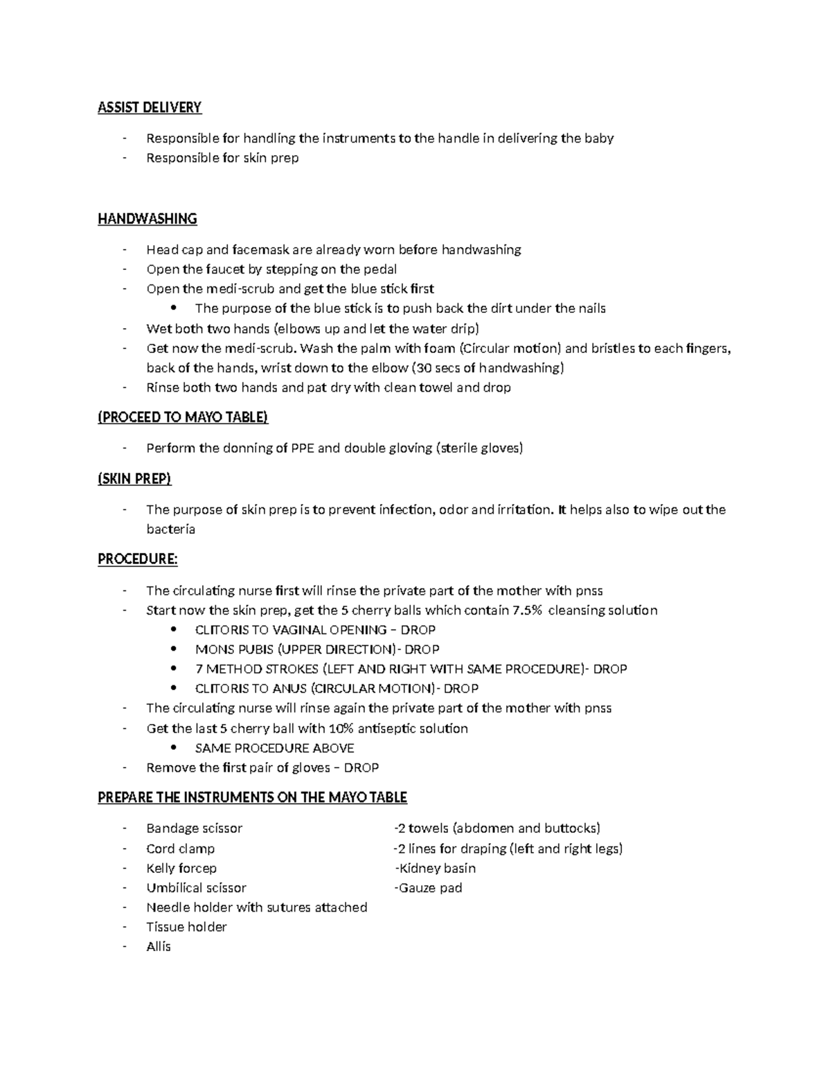 Assist Delivery - ASSIST DELIVERY Responsible for handling the ...