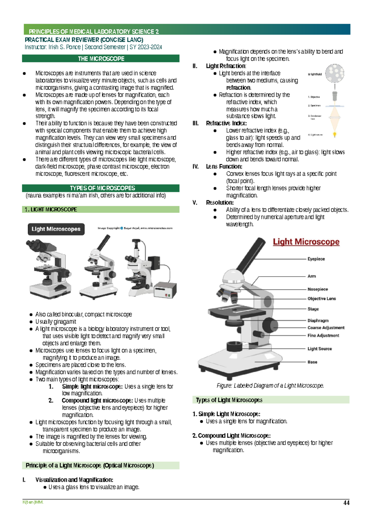 Types of Microscope (Practical Exam Reviewer) - PRACTICAL EXAM REVIEWER ...