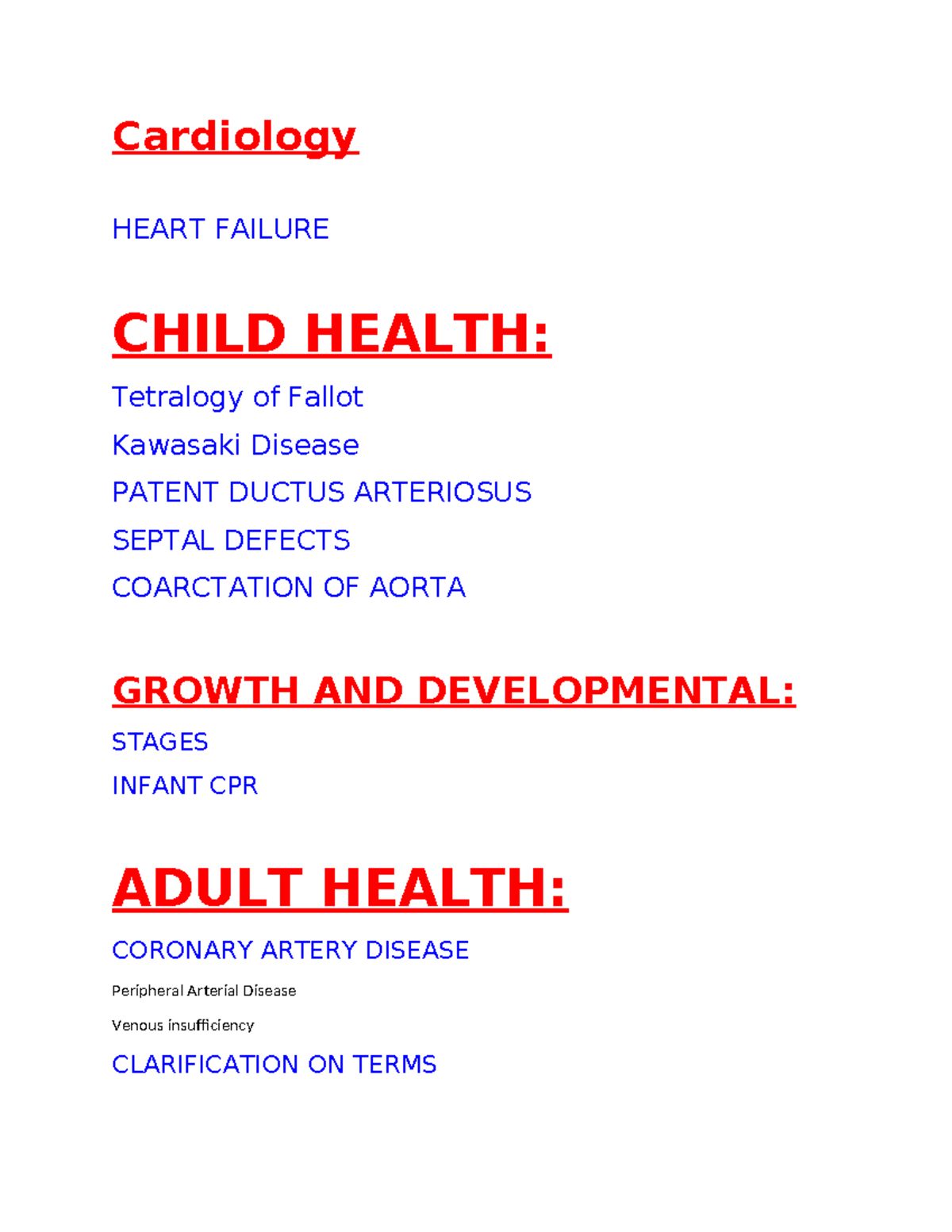 Cardiology - study notes - Cardiology HEART FAILURE CHILD HEALTH ...