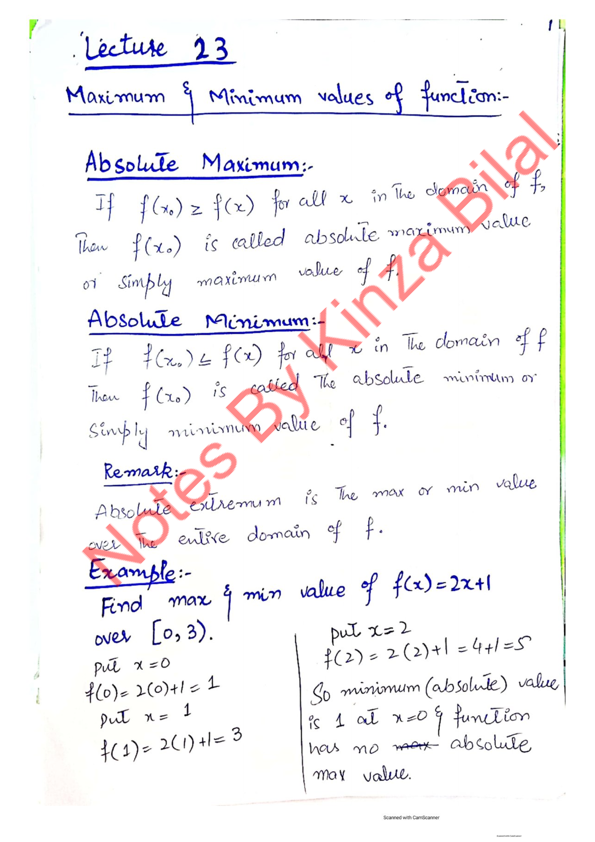 627865089 Mth101 Lec 23 to 45 by Kinza Bilal 3 - Calculus - Studocu