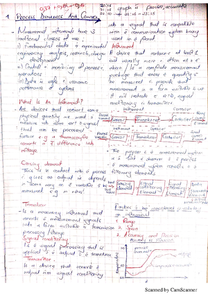 PDC Dzacho - SLIDES - Process Dynamics, Modelling and Control - Studocu