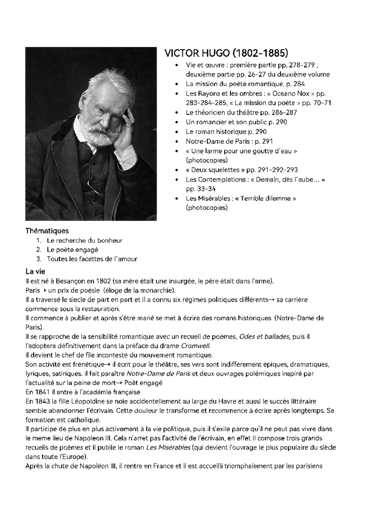 Hugo - Vita, stile, opere: Les rayons et les ombres + analisi "Oceano ...