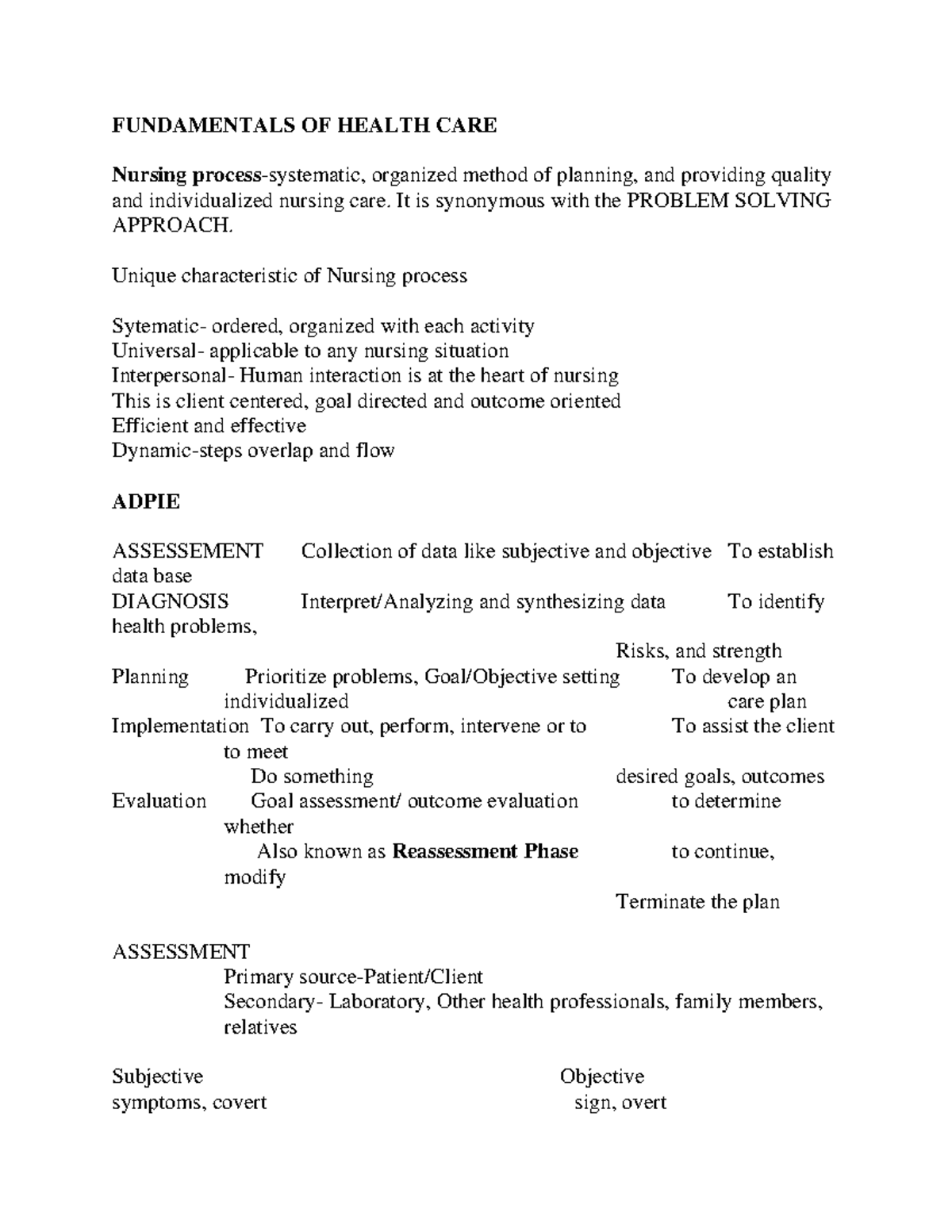 RLE Fundamentals-OF- Health-CARE pdf - FUNDAMENTALS OF HEALTH CARE ...