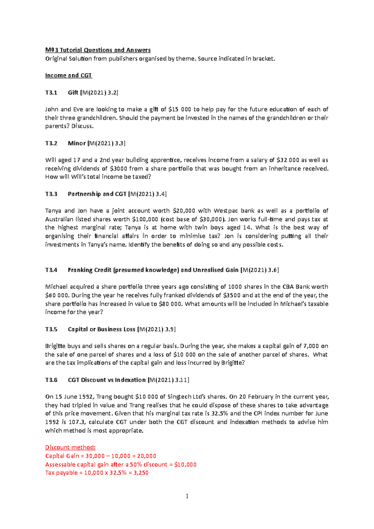 Tutorial M03 Questions - M0 3 Tutorial Questions and Answers Original ...