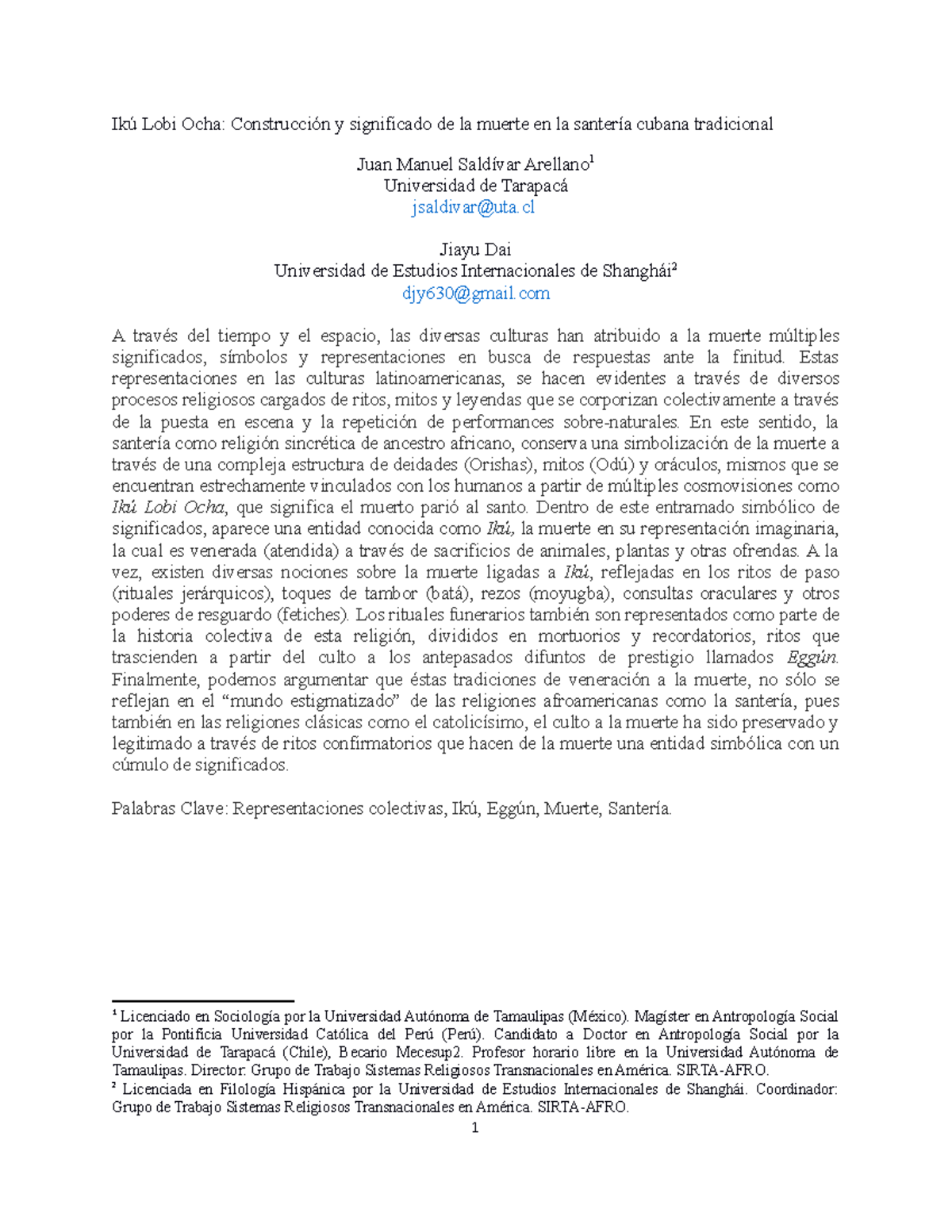 Iku Lobi Ocha Construccion y significado - Estas representaciones en las culturas ...