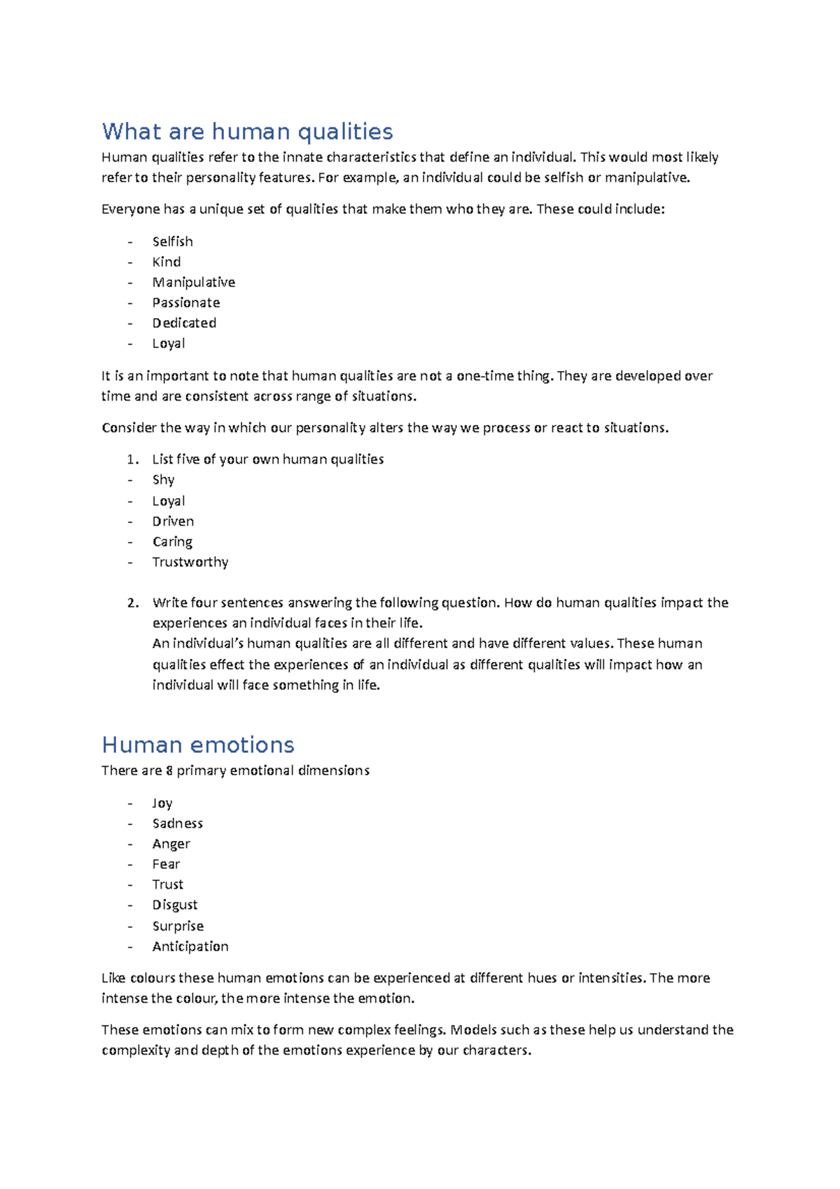 What are human qualities - What are human qualities Human qualities ...