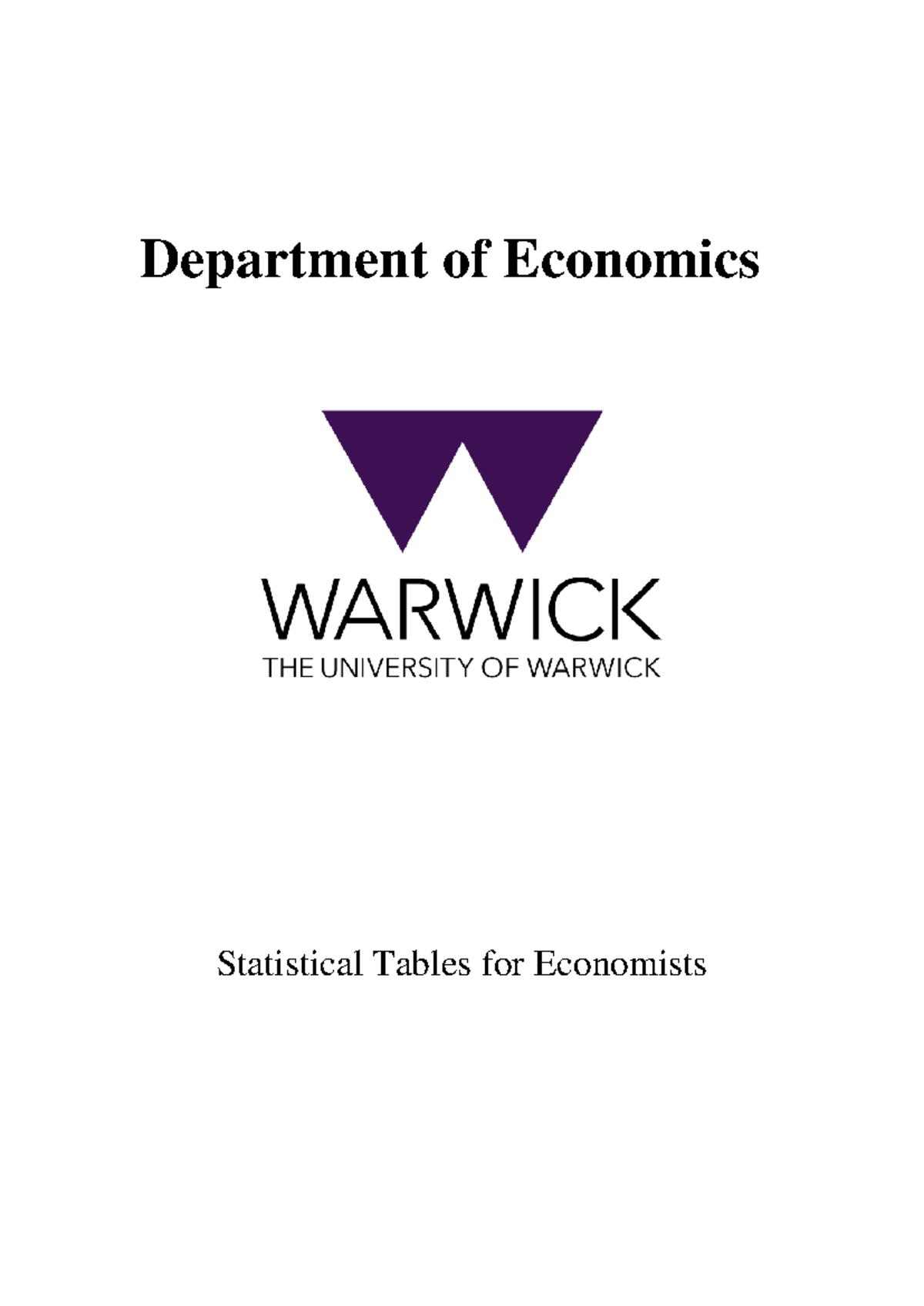 Statistical Tables - asfg - Department of Economics Statistical Tables ...