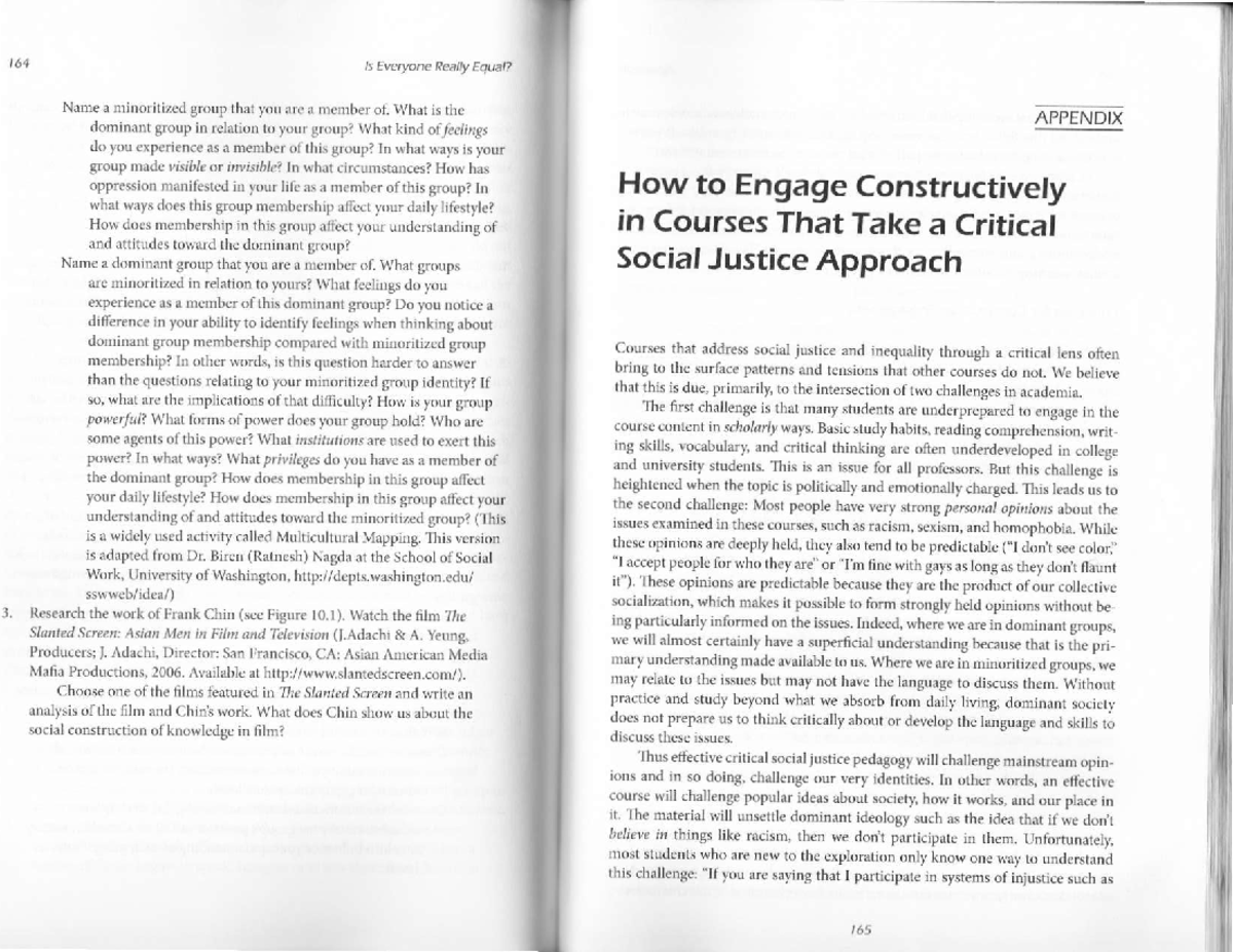 “How to Engage in Courses that take a Critical Social Justice Approach ...