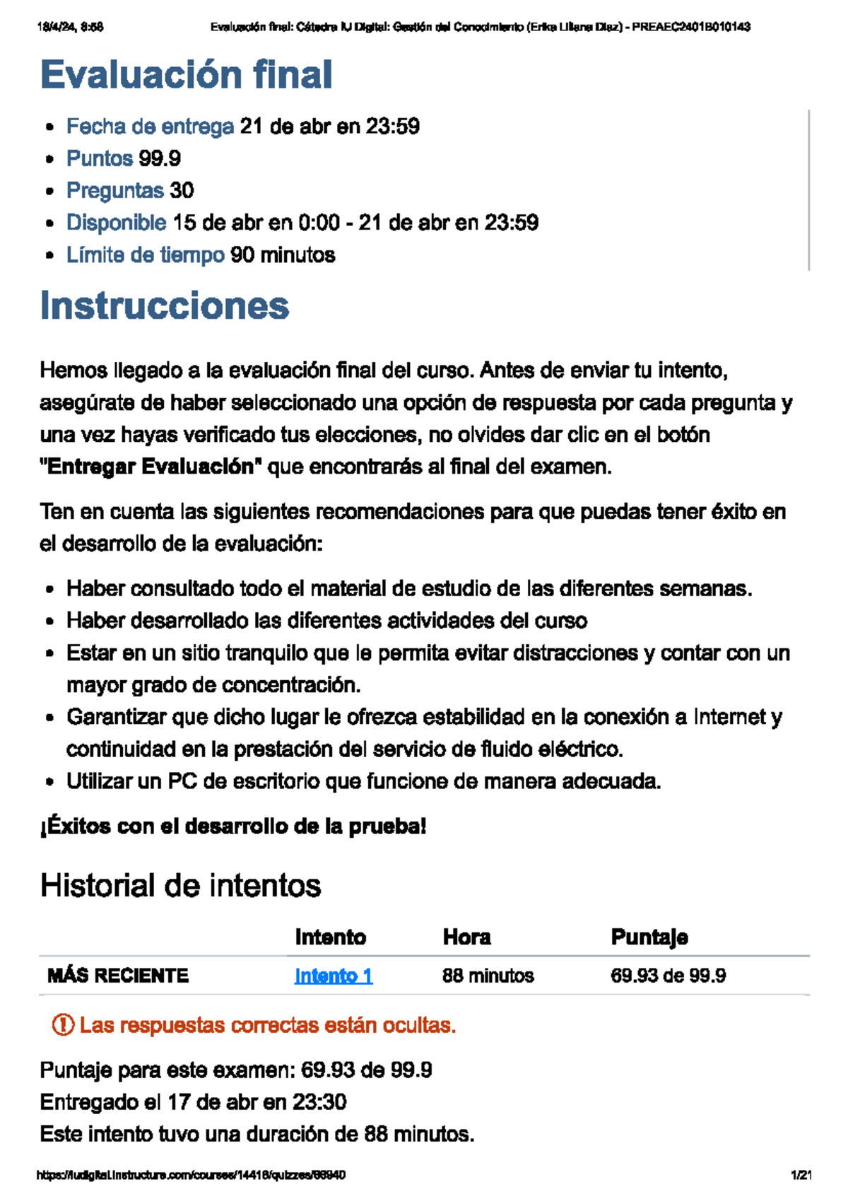 Examen final Gestion del conocimiento - Studocu